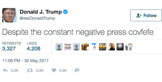 Covfefe: la nueva palabra del diccionario Trump - Alto Nivel