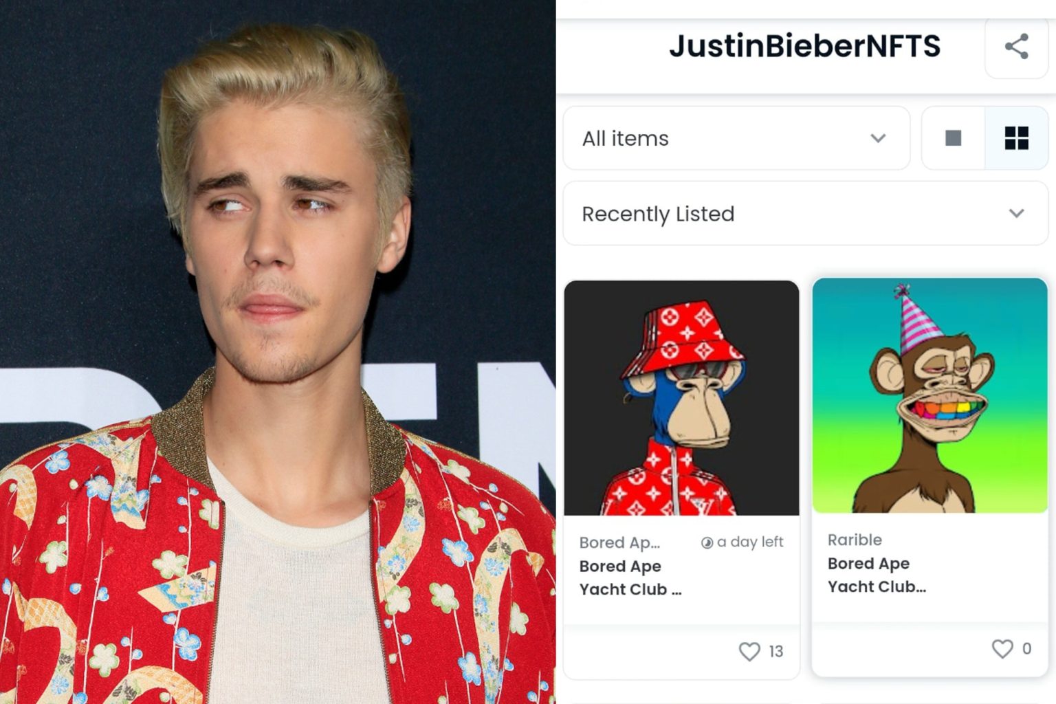 ¿Buena inversión? Justin Bieber compra más de 1,500 NFT en un mes, el ...